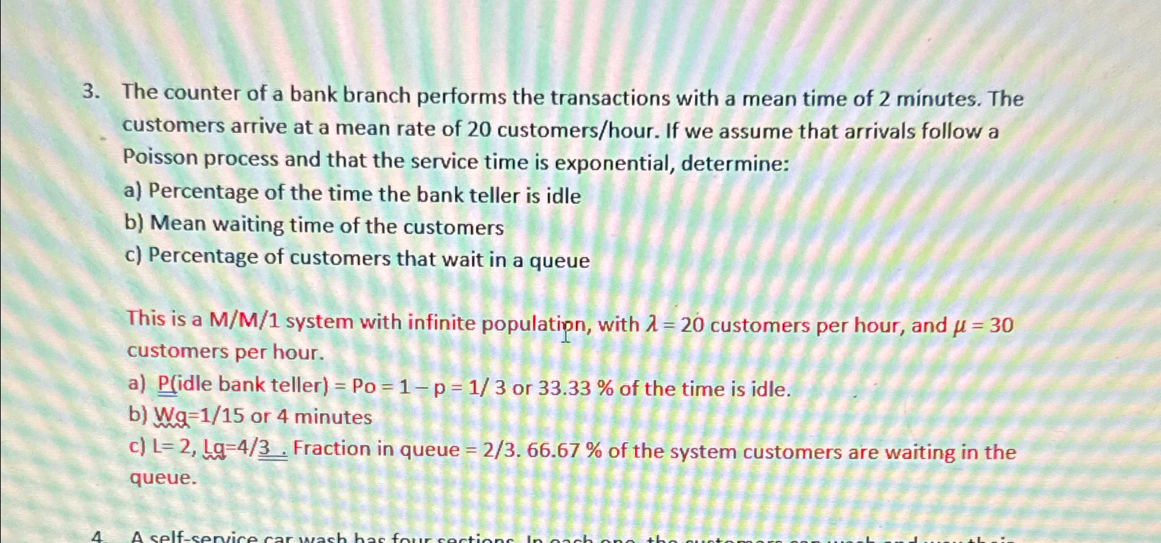 Solved The counter of a bank branch performs the | Chegg.com