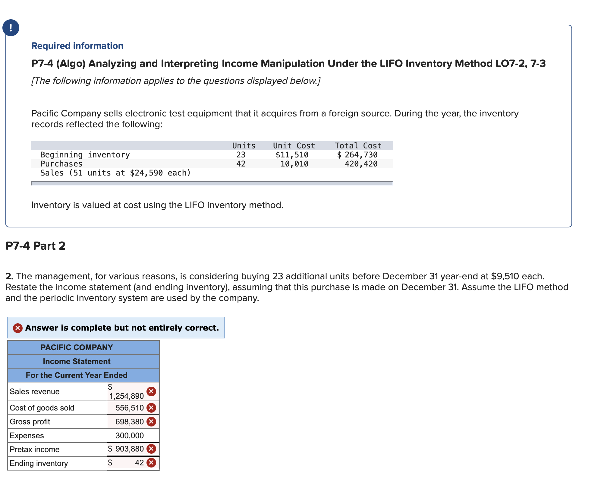 Solved P7-4 ﻿Part 2The management, for various reasons, is | Chegg.com
