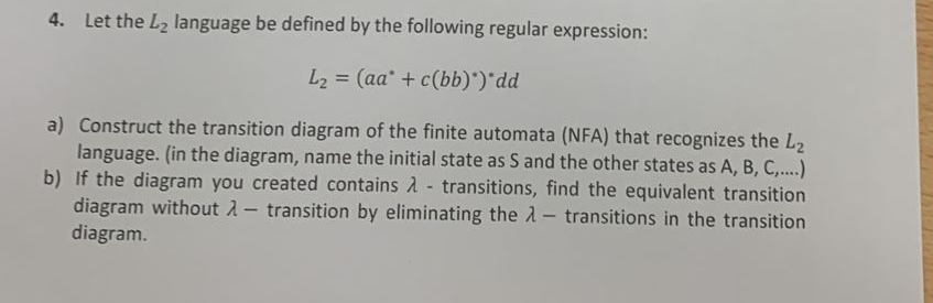 Solved Let the L2 ﻿language be defined by the following | Chegg.com