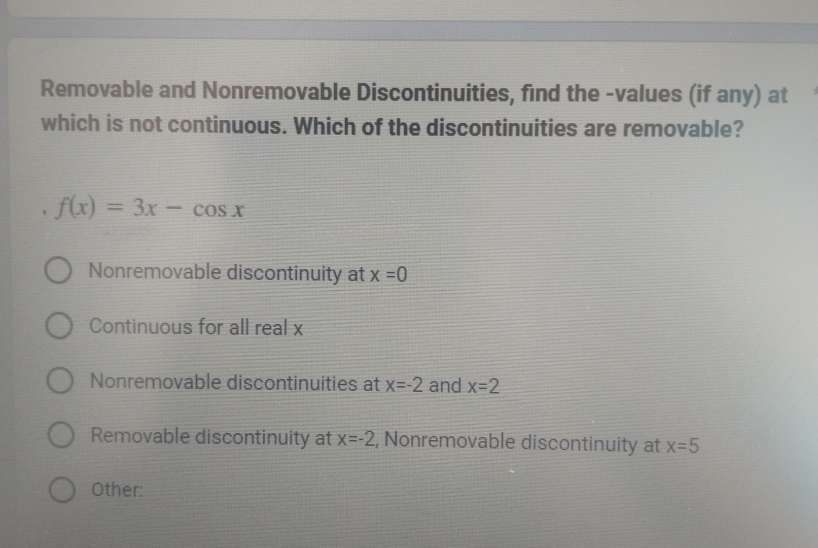 Solved 1.)Removable and Nonremovable Discontinuities, find | Chegg.com