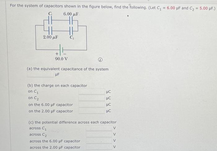 Solved the system of capacitors shown in the figure below, | Chegg.com