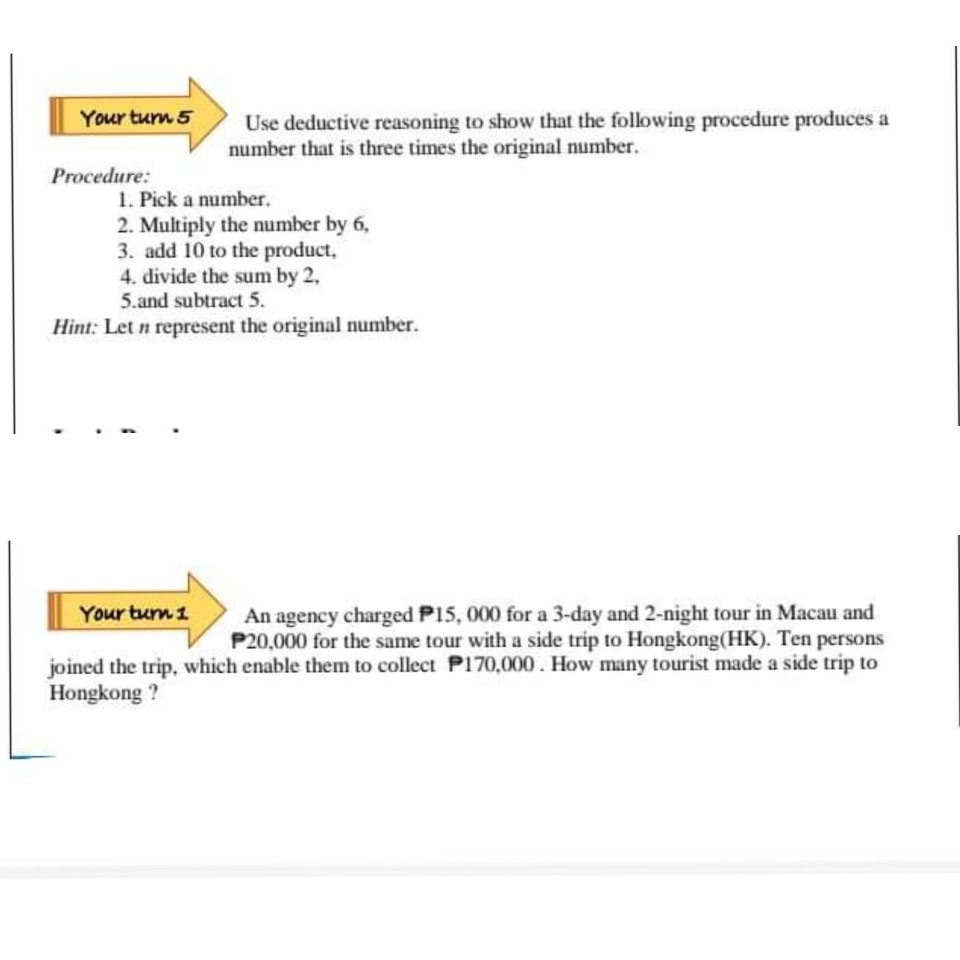 Solved Your turn 5 Use deductive reasoning to show that the | Chegg.com