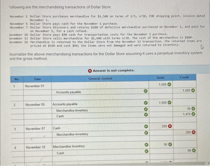 Solved zollowing are the merchandising transactions of | Chegg.com