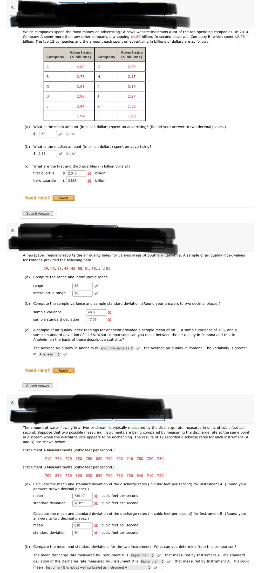 Solved Please correct question 4 ﻿part C, ﻿question 5 ﻿part | Chegg.com