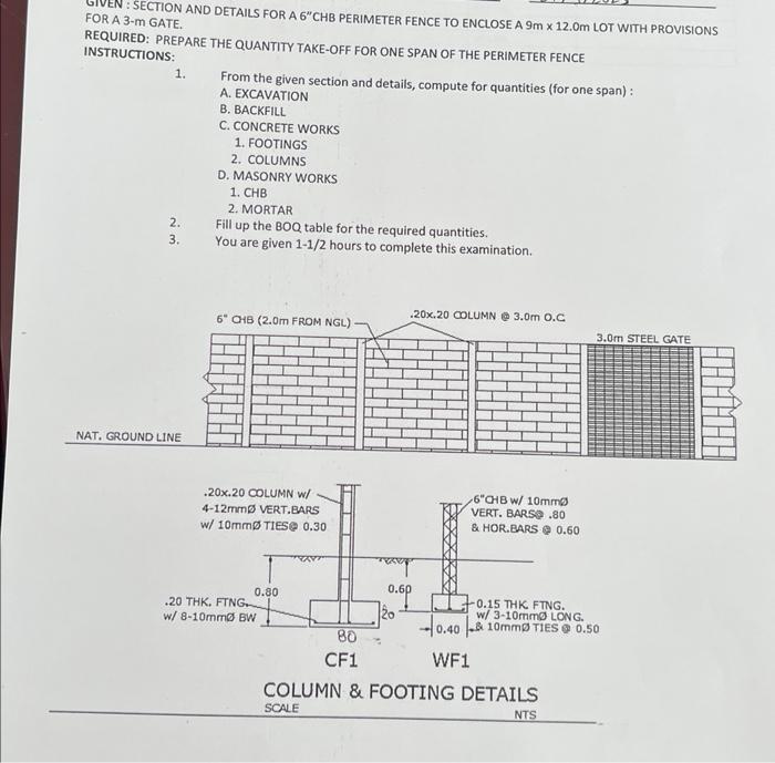 Solved GIVEN : SECTION AND DETAILS FOR A 6"CHB PERIMETER | Chegg.com