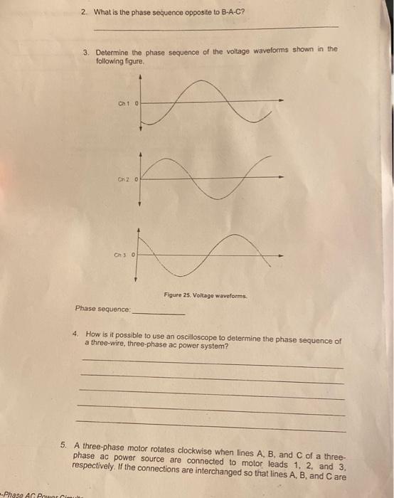 Solved 1. Why is it important to know the phase sequence of | Chegg.com