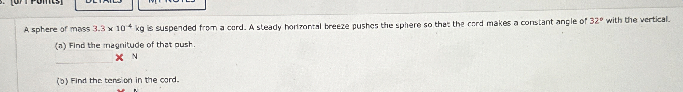 Solved A sphere of mass 3.3×10-4kg ﻿is suspended from a | Chegg.com