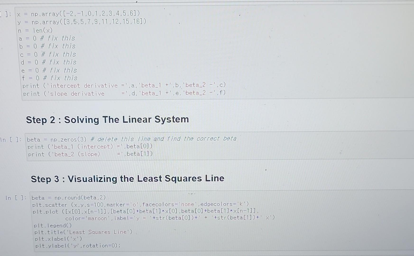 Solved 11. (4 points) Find and plot the least squares line | Chegg.com Solved 11. (4 points) Find and plot the least squares line | Chegg.com