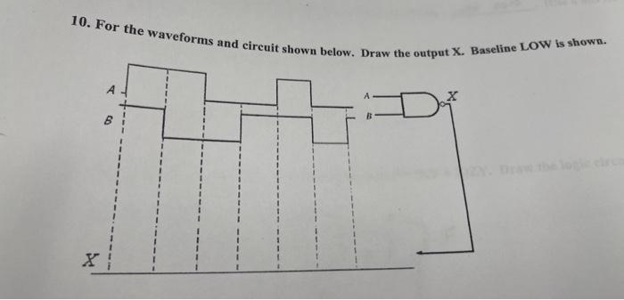 Solved 10. For the waveforms and circuit shown below. Draw | Chegg.com