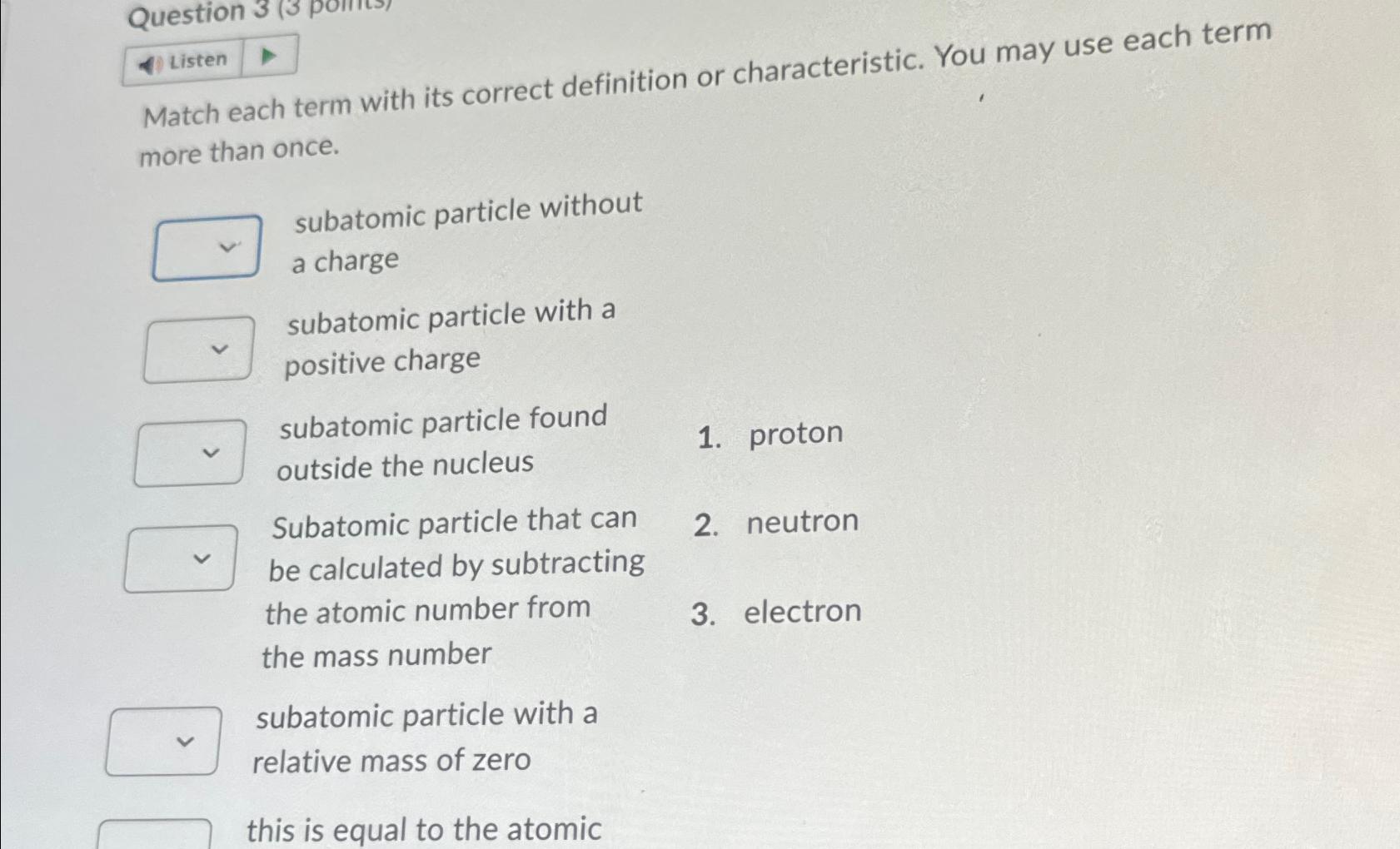 Solved Match each term with its correct definition or | Chegg.com
