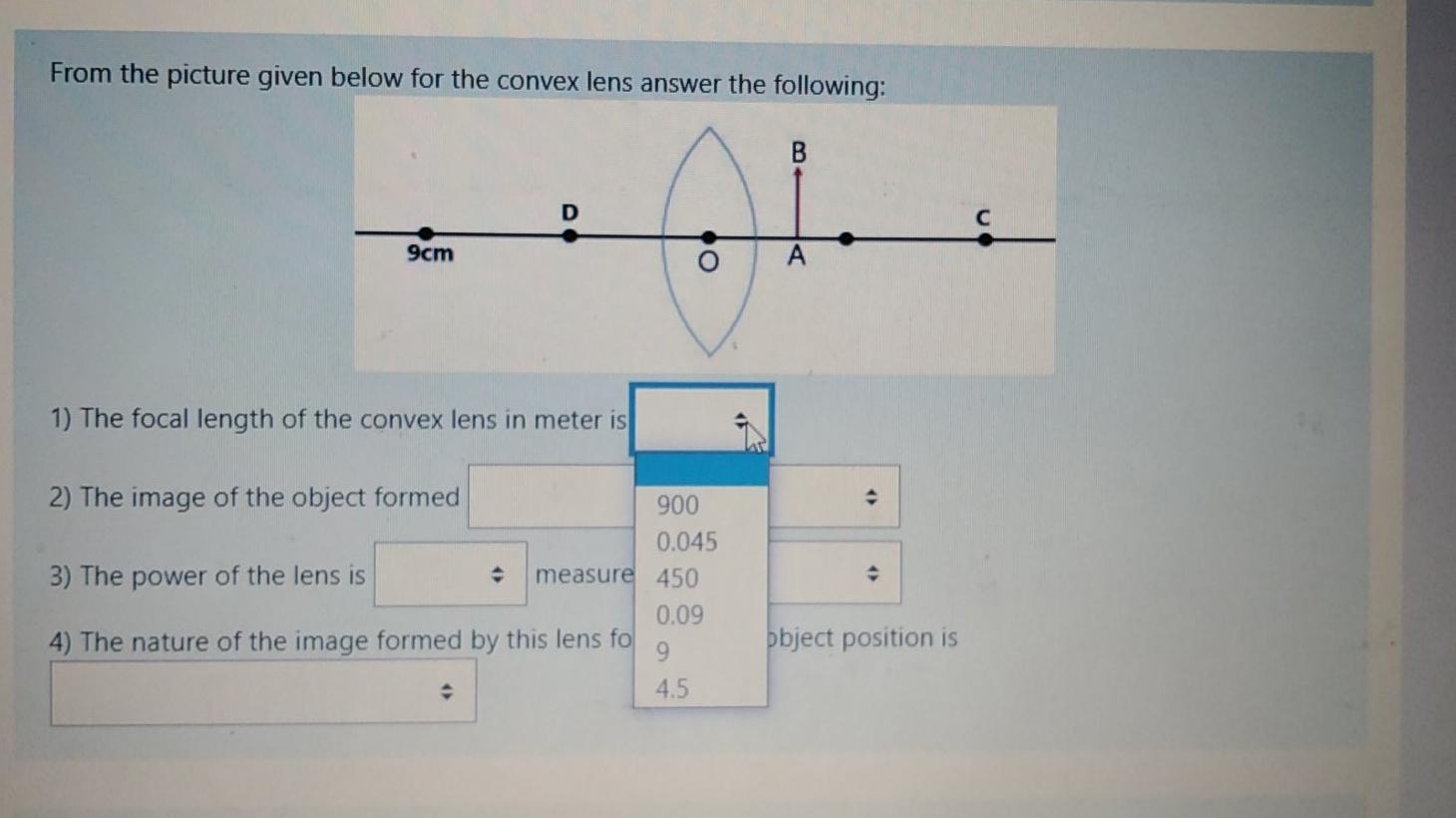 Solved From the picture given below for the convex lens | Chegg.com