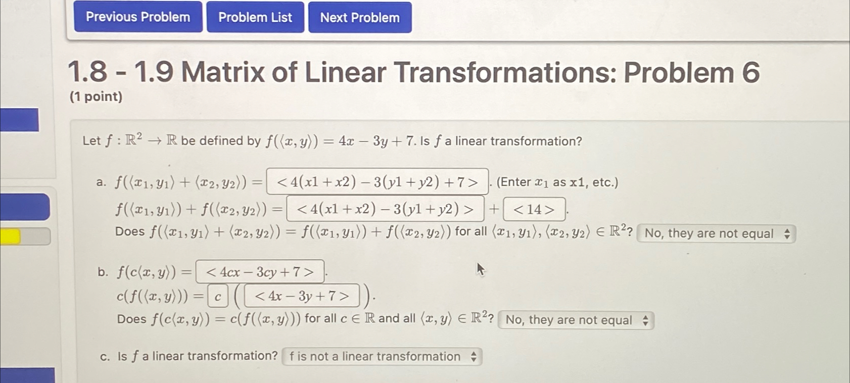 Solved 1.8 - 1.9 ﻿Matrix of Linear Transformations: Problem | Chegg.com
