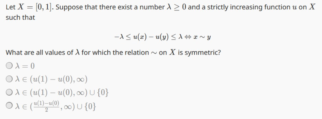 Solved Let x=[0,1]. ﻿Suppose that there exist a number λ≥0 | Chegg.com