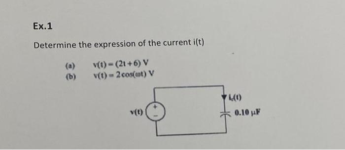 Solved Determine the expression of the current i(t) (a) | Chegg.com