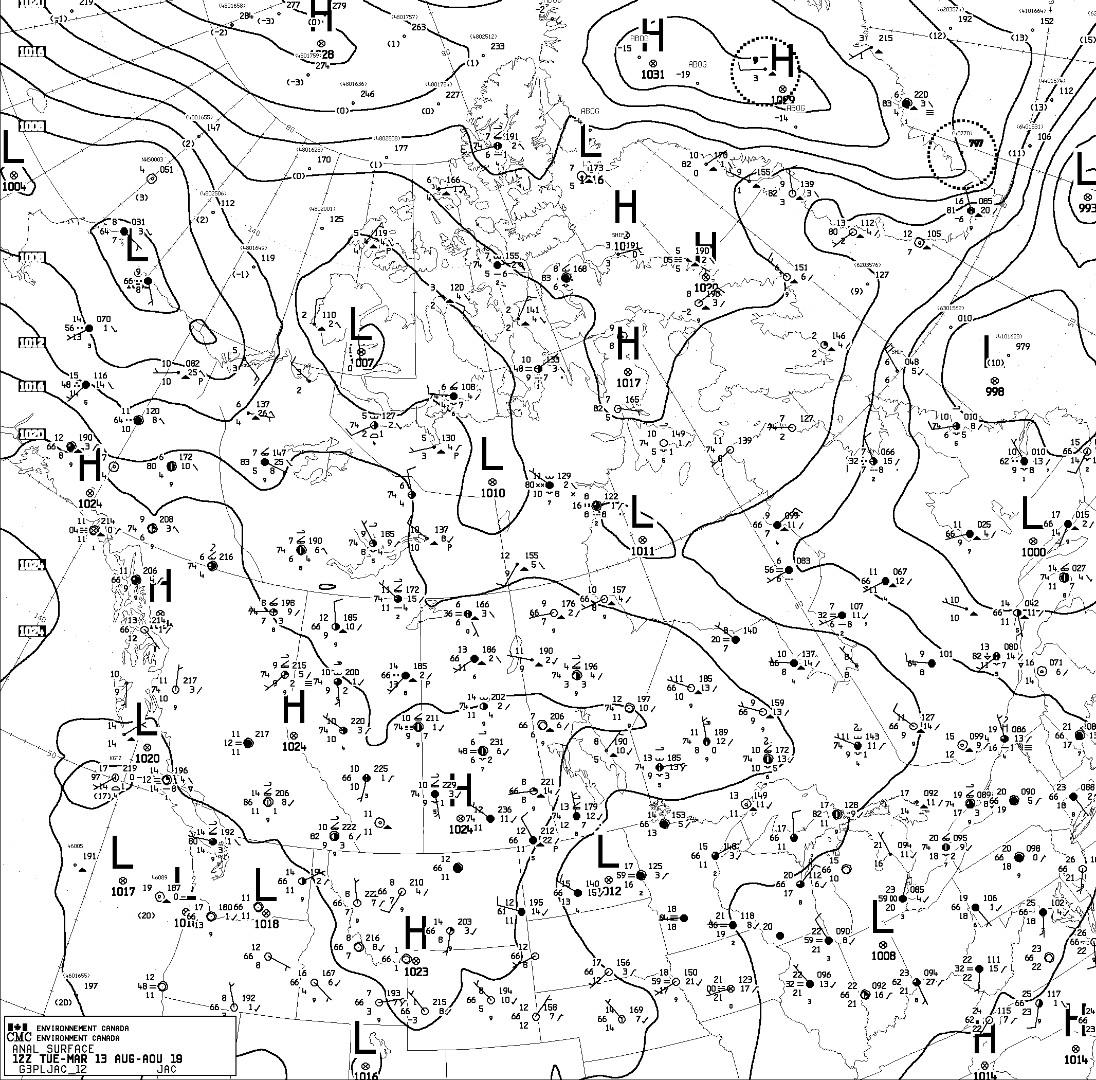 3. Using MAP B: 127 13 AUG 19, draw isotherms on the | Chegg.com