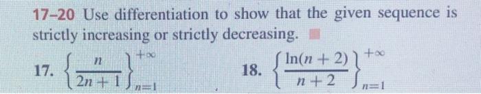 Solved 17-20 Use differentiation to show that the given | Chegg.com