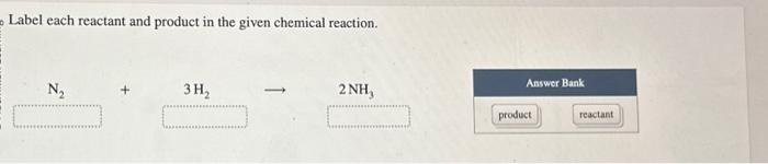 Solved Label each reactant and product in the given chemical | Chegg.com