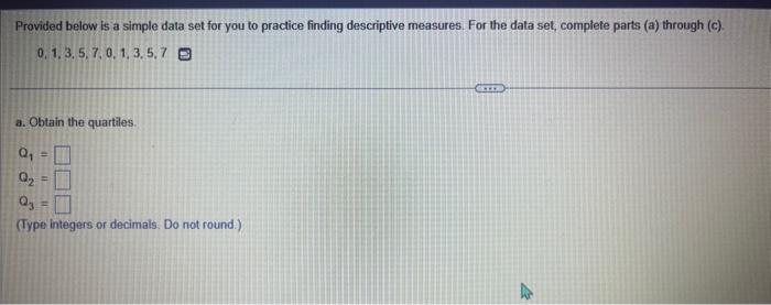 Solved Provided below is a simple data set for you to | Chegg.com