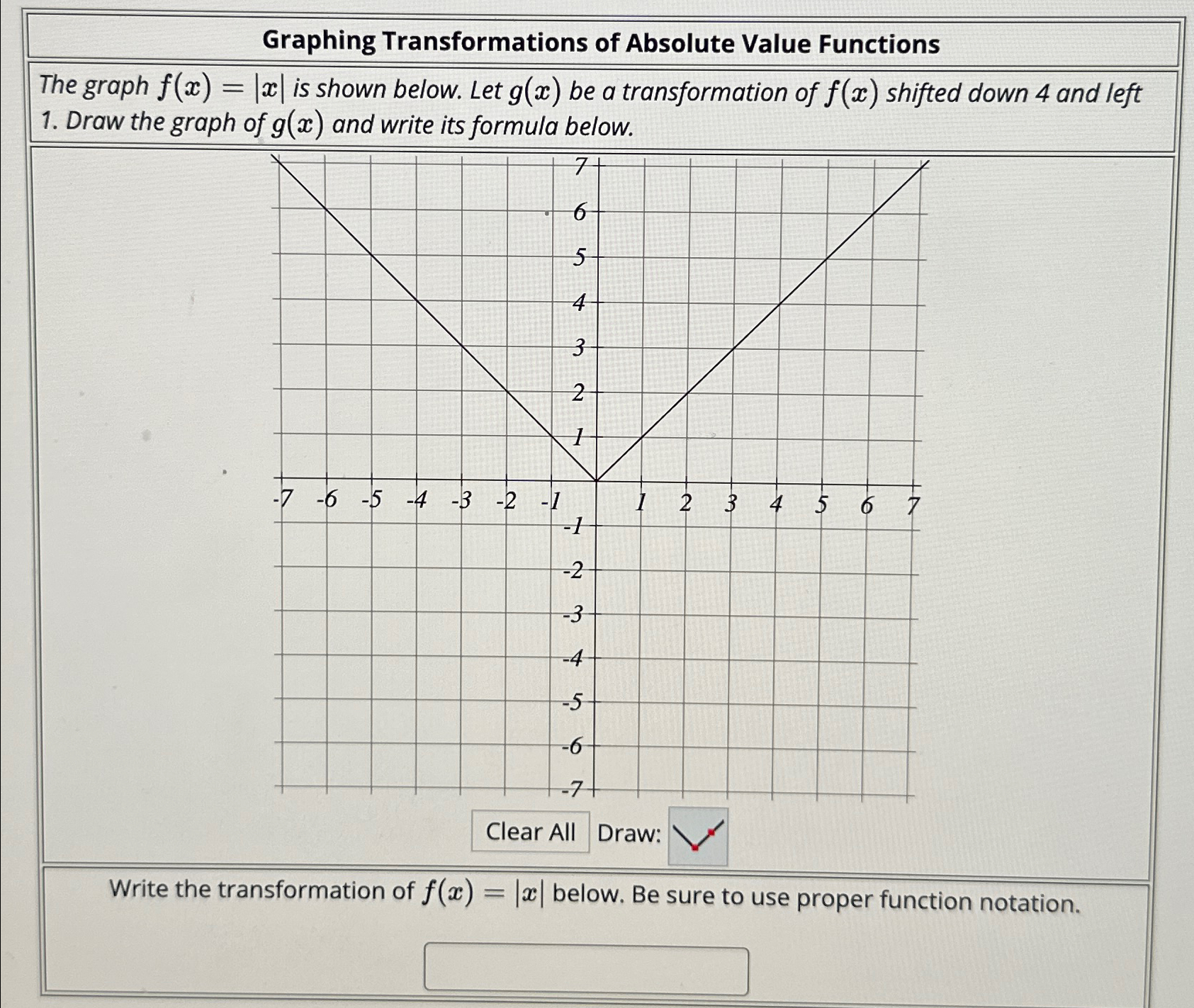 Solved Graphing Transformations of Absolute Value | Chegg.com