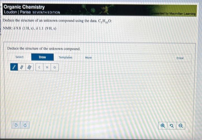 Solved Deduce the structure of an unknown compund using the | Chegg.com