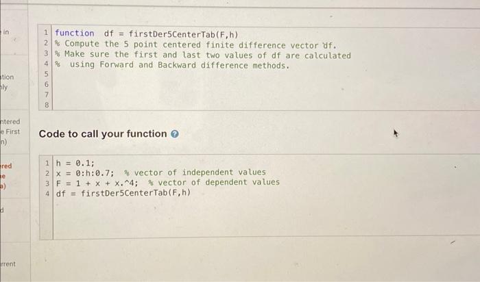 Solved 5.5.a Vectorized 5-Point Centered Difference | Chegg.com