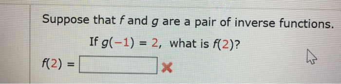 Solved Suppose that f and g are a pair of inverse functions. | Chegg.com