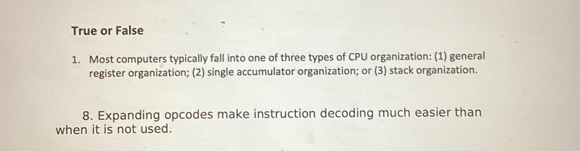 Solved True or FalseMost computers typically fall into one | Chegg.com