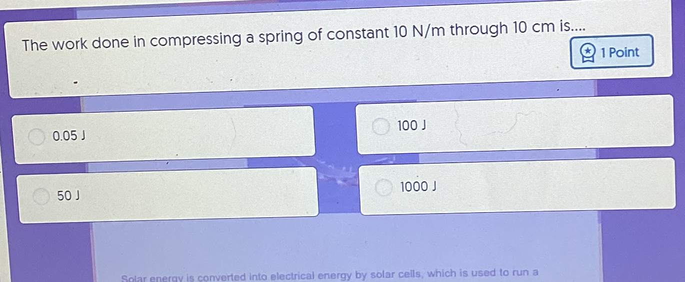 Solved The work done in compressing a spring of constant | Chegg.com