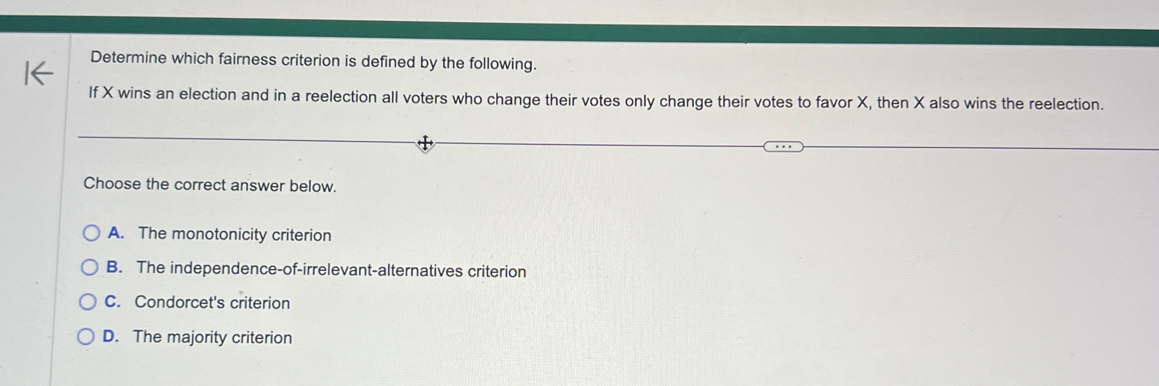 Solved Determine which fairness criterion is defined by the | Chegg.com