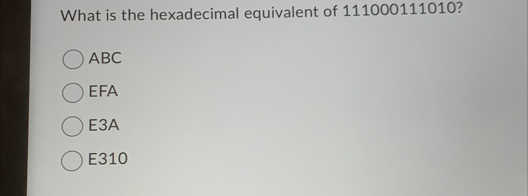 Solved What is the hexadecimal equivalent of | Chegg.com