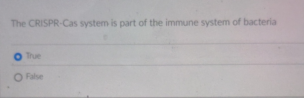 Solved The CRISPR-Cas system is part of the immune system of | Chegg.com