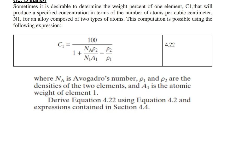 Solved Sometimes it is desirable to determine the weight | Chegg.com