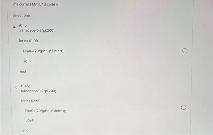 Solved MATLAB code is required to show the Fourier series | Chegg.com