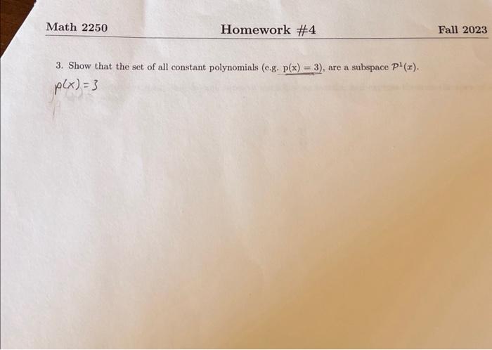 Solved 3. Show that the set of all constant polynomials | Chegg.com