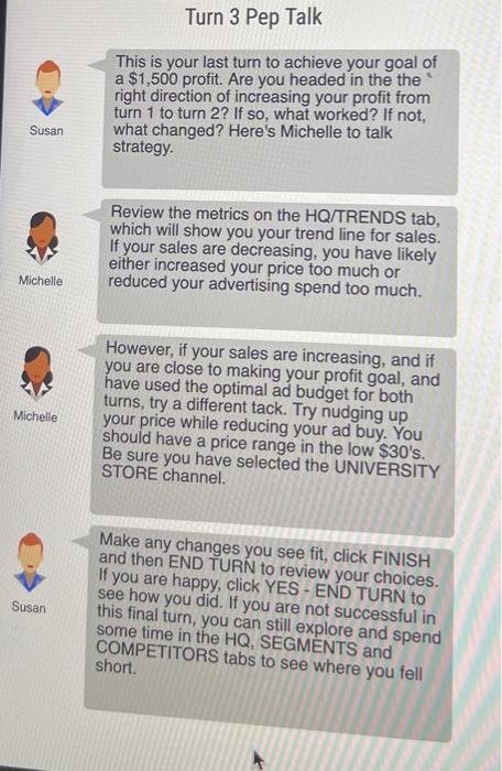 Solved Susan Michelle Michelle Susan Turn 3 Pep Talk This is | Chegg.com