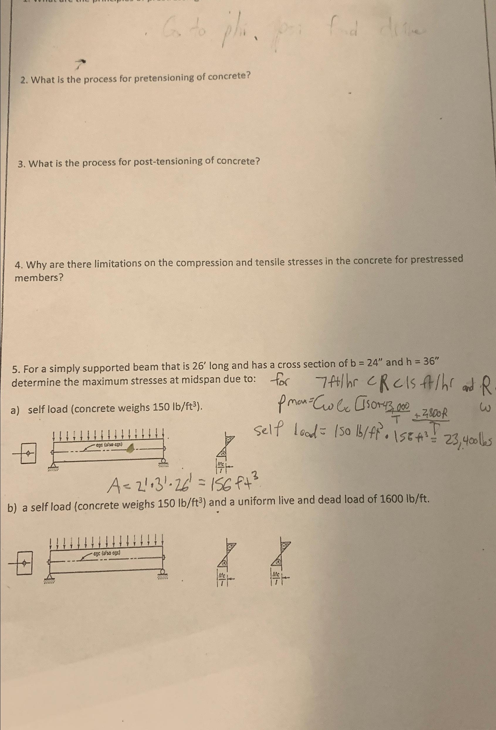 Solved What is the process for pretensioning of | Chegg.com