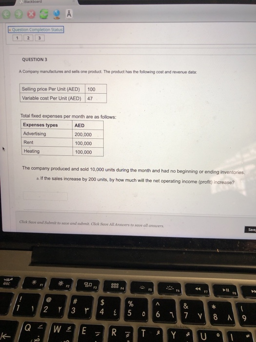 Solved Blackboard А Question Completion Status 1 2 3 | Chegg.com