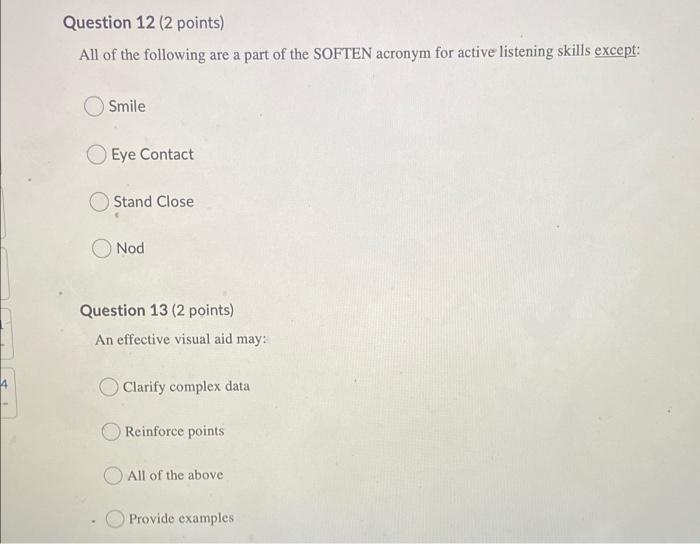Question 14 (2 points) All of the following could be | Chegg.com