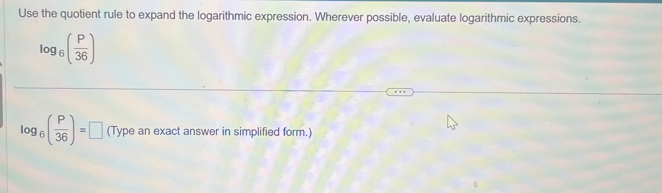 Solved Use the quotient rule to expand the logarithmic | Chegg.com