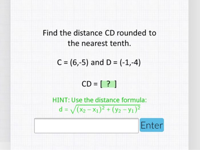 Solved Find the distance CD rounded to the nearest tenth. C | Chegg.com