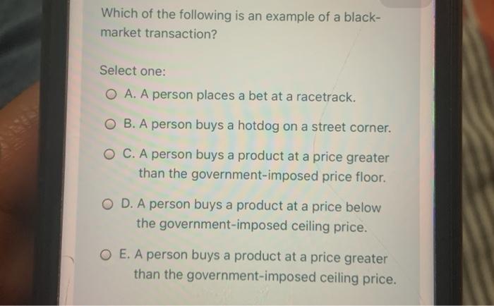 Solved Which of the following is an example of a black- | Chegg.com