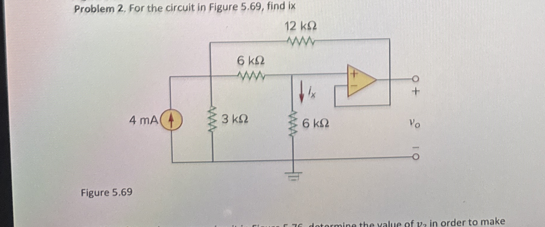 Solved Problem 2. ﻿For the circuit in Figure 5.69, ﻿find | Chegg.com