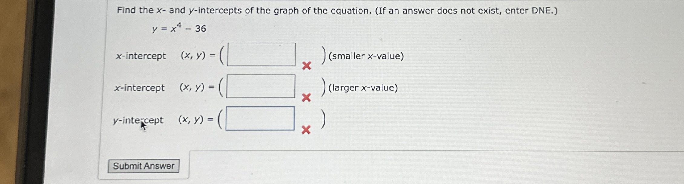 Solved Find the x-and y-intercepts of the graph of the | Chegg.com