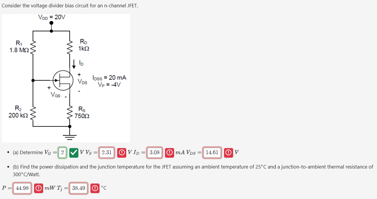 Solved Consider the voltage divider bias circuit for | Chegg.com