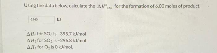Solved Using the data below, calculate the AH®rxn for the | Chegg.com