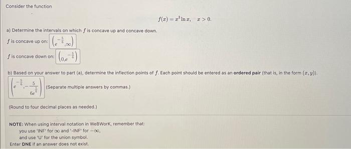 Solved Consider the function f(x)=x3lnx,x>0. a) Determine | Chegg.com