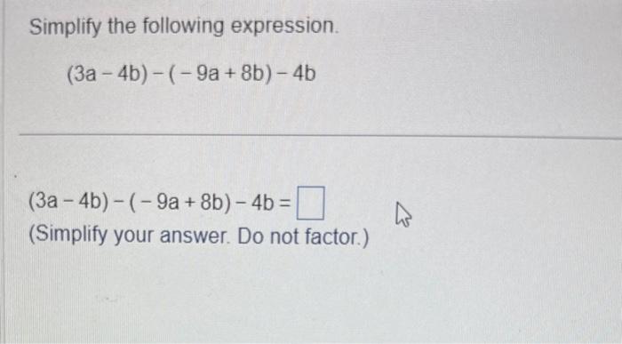 Solved Simplify the following expression. | Chegg.com