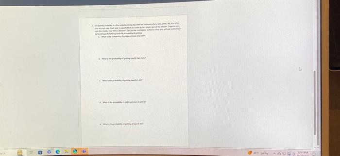 Solved Probability A dreidel is a four-sided spinning top | Chegg.com