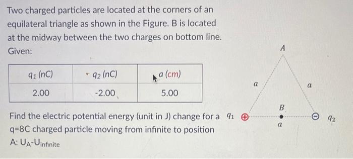 Solved Two charged particles are located at the corners of | Chegg.com