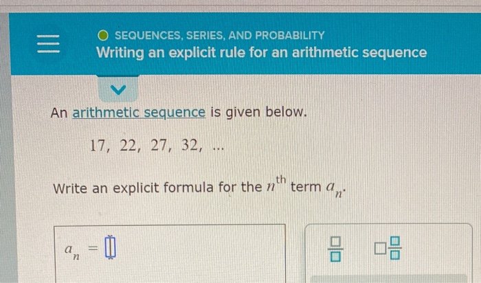 Solved = O SEQUENCES, SERIES, AND PROBABILITY Writing an | Chegg.com